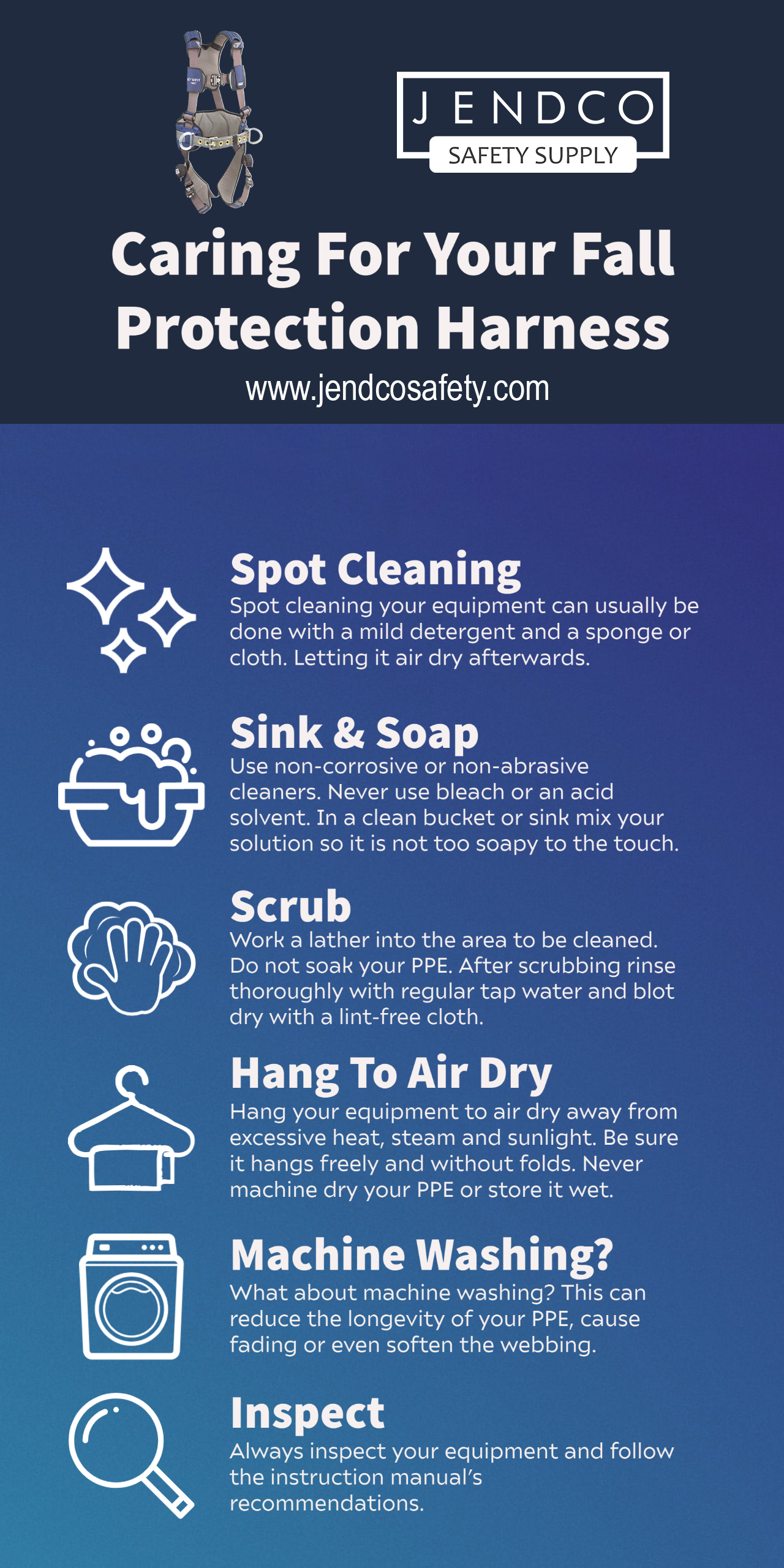 Caring For Your Fall Protection Harness - Jendco Safety Supply