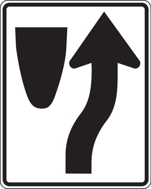 Lane Guidance Sign: Keep Right (Symbol) 30" x 24" High Intensity ...
