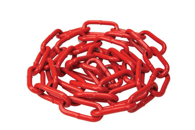 Red Powder-Coated Steel Chain 1/Foot - PRC804 - Jendco Safety Supply