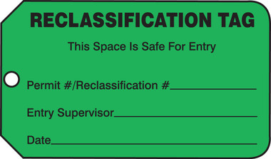 Safety Tag: Reclassification Tag - Atmospheric Levels RP-Plastic 25 ...