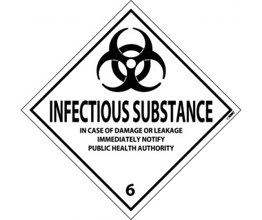 Dot Shipping Labels - Infectious Substance - 4X4 - PS Vinyl - Pack of ...