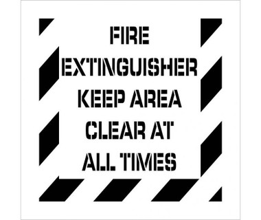 Stencil - Fire Extinguisher Keep Area Clear At All Times - 24X24 - .060 ...