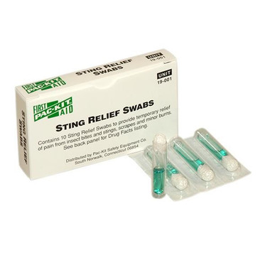 Sting Relief Swabs, 10/Box - 19001 - Jendco Safety Supply