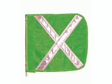 Warning Whip Replacement Flag - 16" X 16" - Green - White Reflective X ...