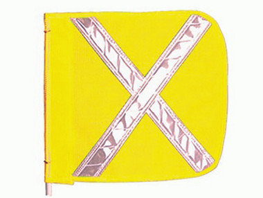 Warning Whip Replacement Flag - 12" X 11" - Yellow - White Reflective X ...