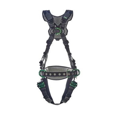 MSA V-FLEX Construction Harness w/Back, Front & Side D-Rings - Quick ...