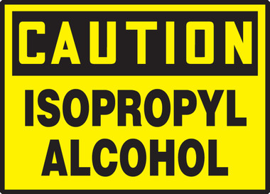 OSHA Caution Safety Label: Isopropyl Alcohol 3 1/2" x 5" Adhesive Dura ...