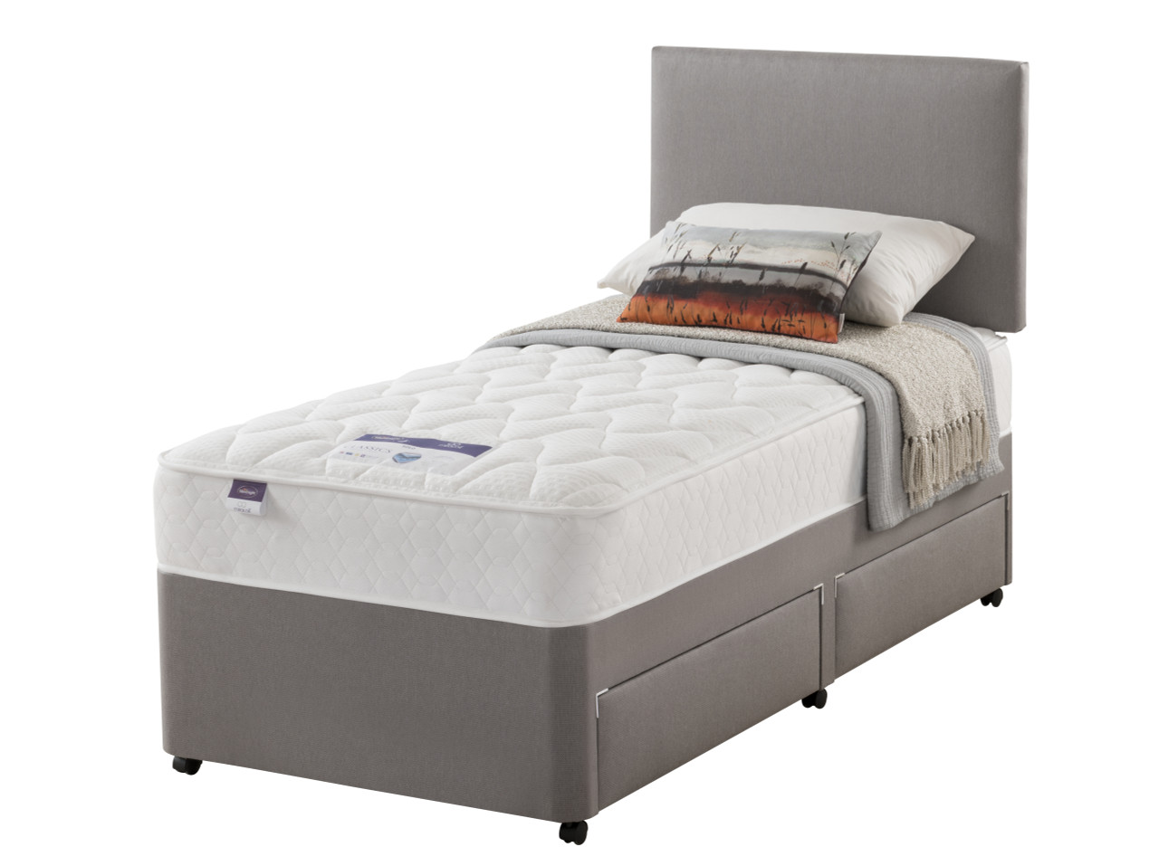 Silentnight Solo Slate Grey Divan Bed