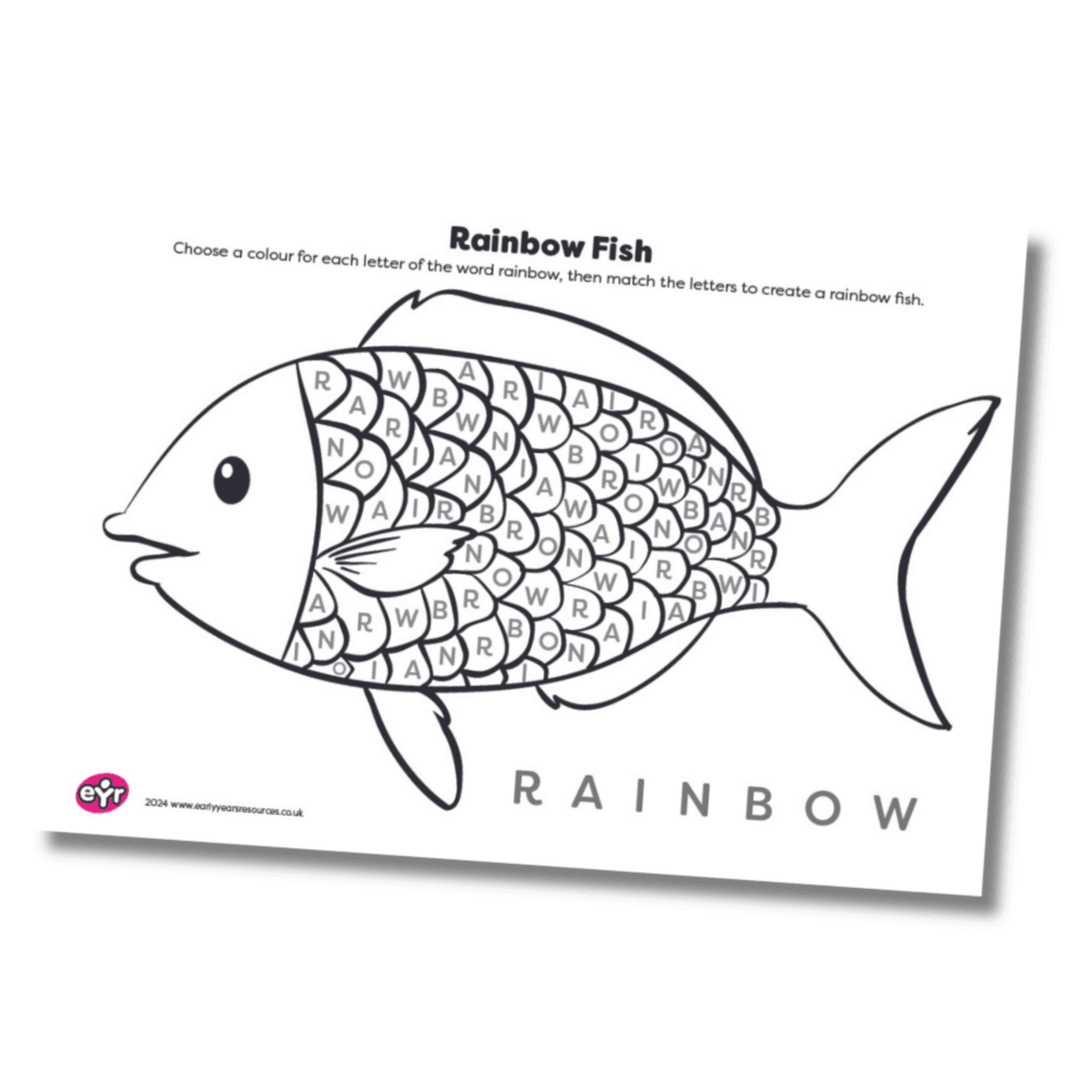 Rainbow Fish Coloring Page