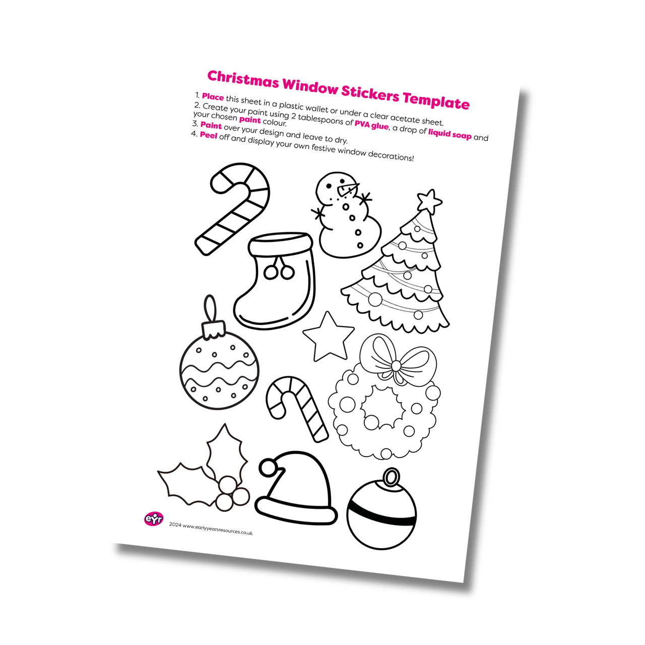 Christmas Window Stickers Template | EYR