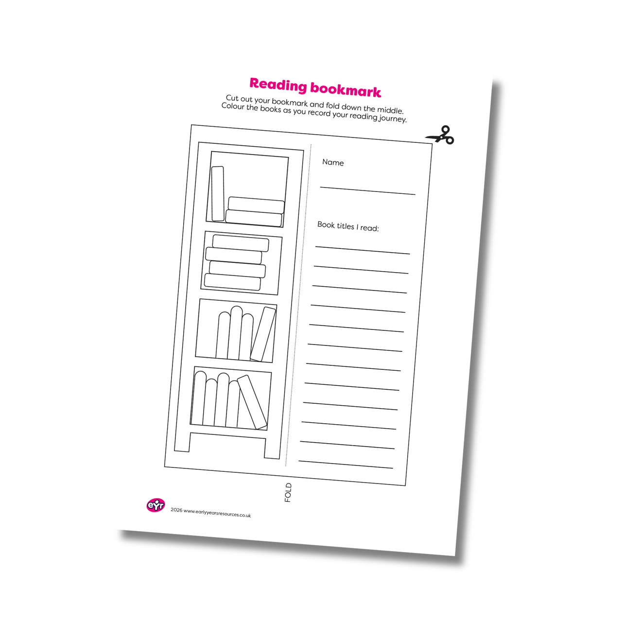 Reading Bookmark Download | EYR