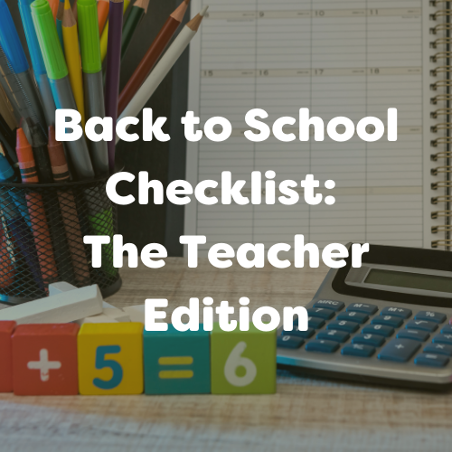 Back to School Checklist - The Teacher Edition - Early Years Resources