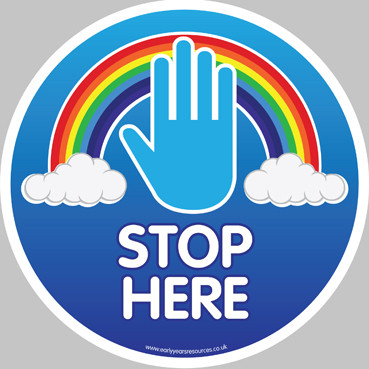 Stop Here Social Distancing Floor Sticker - 30cm | EYR