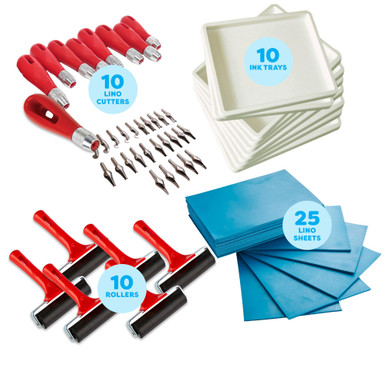 Lino Printing Class Kit- 60 Pieces | EYR