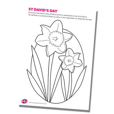 St David's Day Colouring In