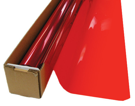 Transparent Bright Red Adhesive Backed Film