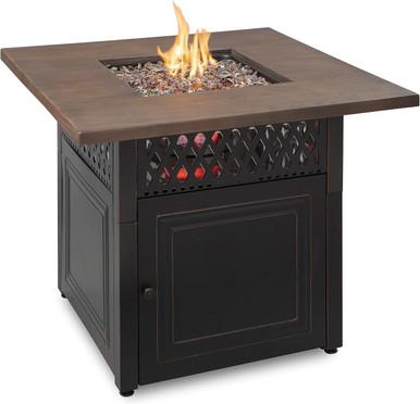 38" Donovan Square Propane Gas Outdoor Fire Pit (Floor) (Rocks and ...