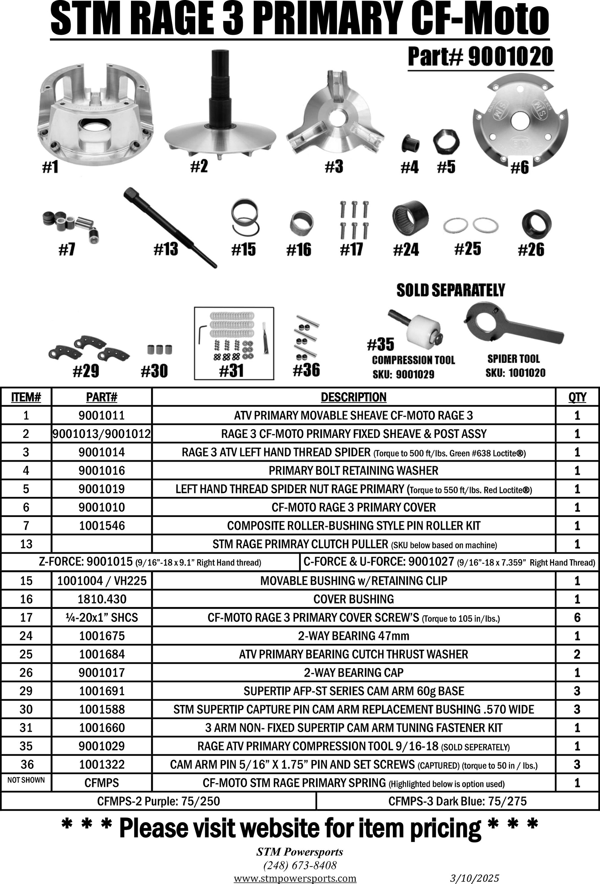 ATV/UTV, Side By Side - CF Moto - STM Primary Clutch - STM POWERSPORTS