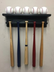 mini bat and ball display for 5 bats and 5 balls