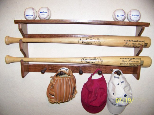 2 baseball bat 4 baseball horizontal display rack