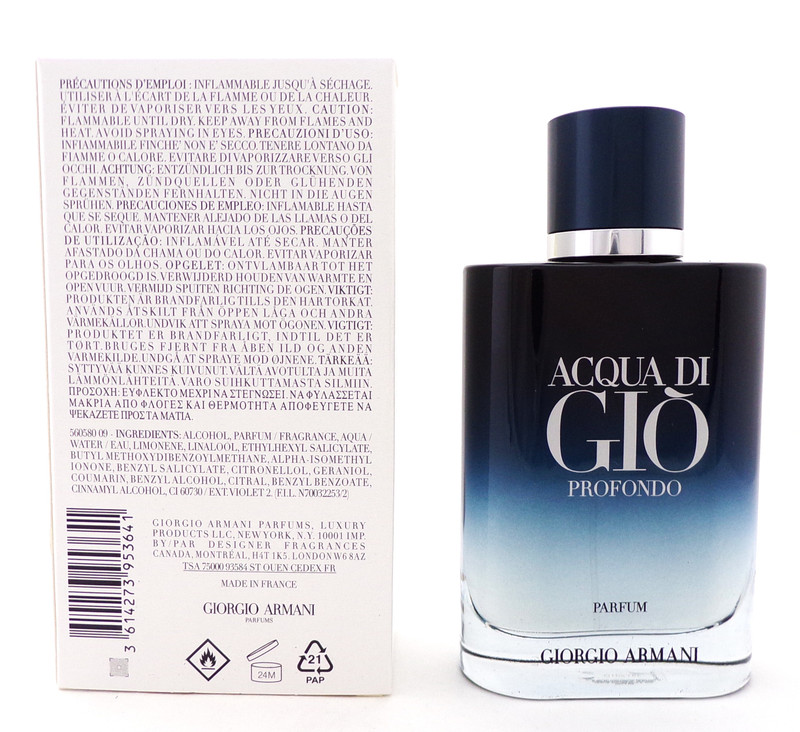 Acqua di Gio PROFONDO by Giorgio Armani 3.3 oz. Parfum Spray for Men ...