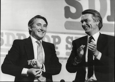 39054288-David Steel and David Owen at 1986 SDP party conference ...