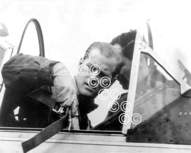 35358119-Prince Philip in the cockpit of a plane at White Waltham ...