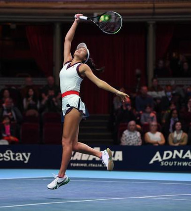 39335905-Emma Raducanu plays an exhibition match at the Royal Albert ...