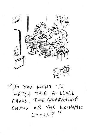 38867621-Pugh cartoons, 2020. A-Level etc Chaos: 14 8 20 - Newsprints