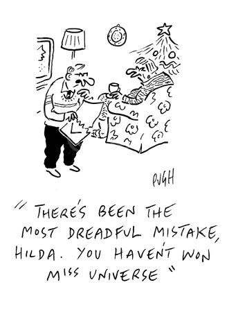 32228208-Pugh Cartoon "you haven't won Miss Universe" - Newsprints