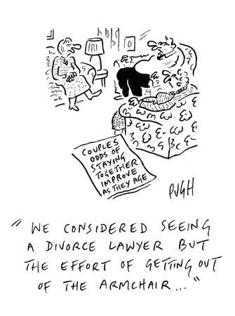 32382678-Pugh Cartoon Divorce armshair effect - Newsprints