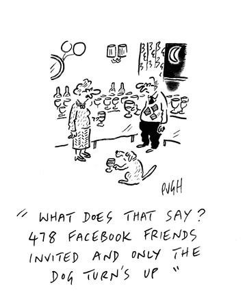 32382680-Pugh Cartoon Facebook friends party - Newsprints