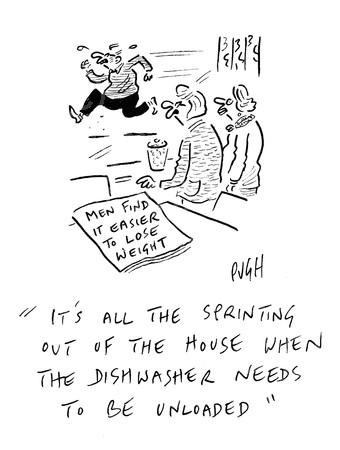 32382688-Pugh Cartoon Men Easier to Lose Weight - Newsprints