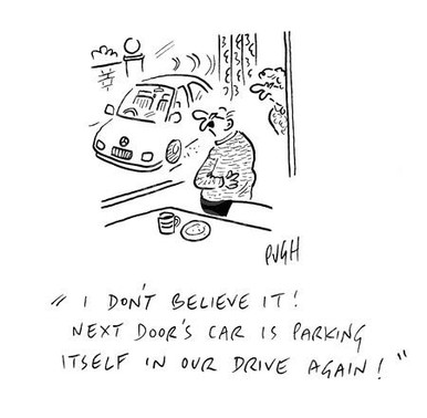 32518626-Pugh Cartoon "I don't believe it. Next door's car is parking ...