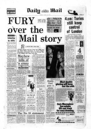 38963329-Front page for Daily Mail 10th April 1970 Headlines Fury over ...
