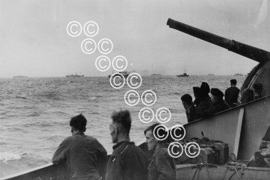 35546797-Invasion of Normandy, view of other vessels from the deck of ...