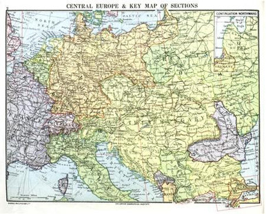 38858295-Daily Mail First World War Panorama Map. Showing Central ...