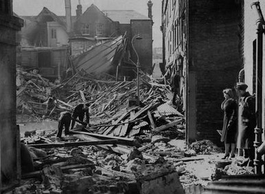 38534532-World War II Air Raids Britain: Bomb damage after a German air ...