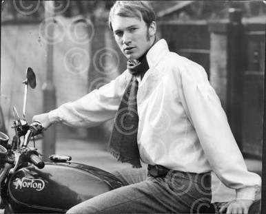 33632898-Tim Woodward, actor and son of Edward Woodward, on motorbike ...