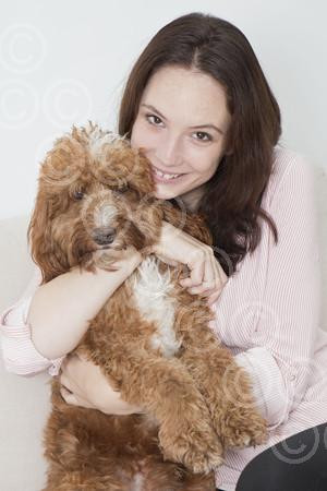 33956424-Actress Olwyn Catherine Kelly and her dog, Noodle, at their ...