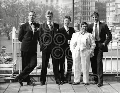 34475582-Film set of Film poor little rich girl 1987 L-R, Actor Clive ...