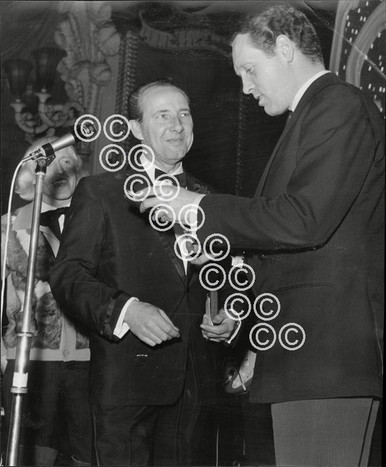 34914964-L-R: David Hill, editor of Weekend, and actor Patrick McGoohan ...