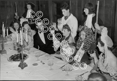 35632800-Costume Banquet at the Arts Theatre The host Centre with beard ...