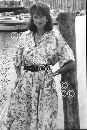 35678626-Actress Sian Webber in a dress by Marella on the set of the ...