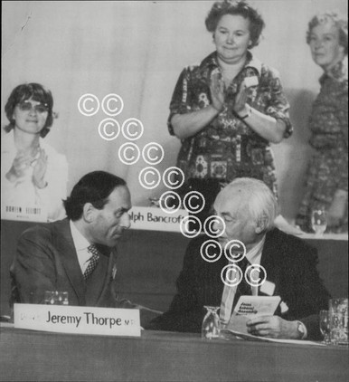 40109826-MP Jeremy Thorpe (front left) with Lord Gladwyn at Southport ...