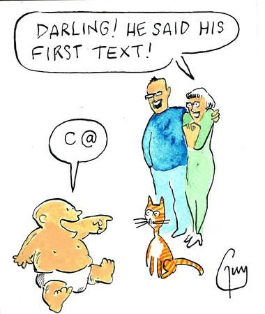 38407430-Darling! His First Text Guy Venables cartoon copyright Guy ...