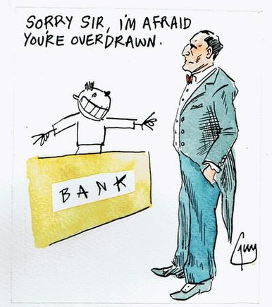 39557711-Guy Venables cartoon - Sorry Sir, I m afraid you re overdrawn ...