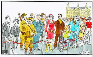 39593469-Guy Venables cartoon. Death of HM Queen Elizabeth II - Newsprints