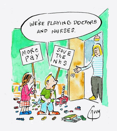 39669002-Guy Venables cartoon - Children protesting for more pay and ...