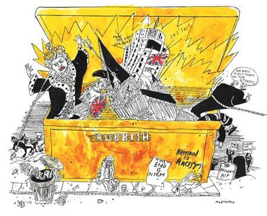 38667131-MICHAEL HEATH CARTOON Britain in the bin Statue protests ...